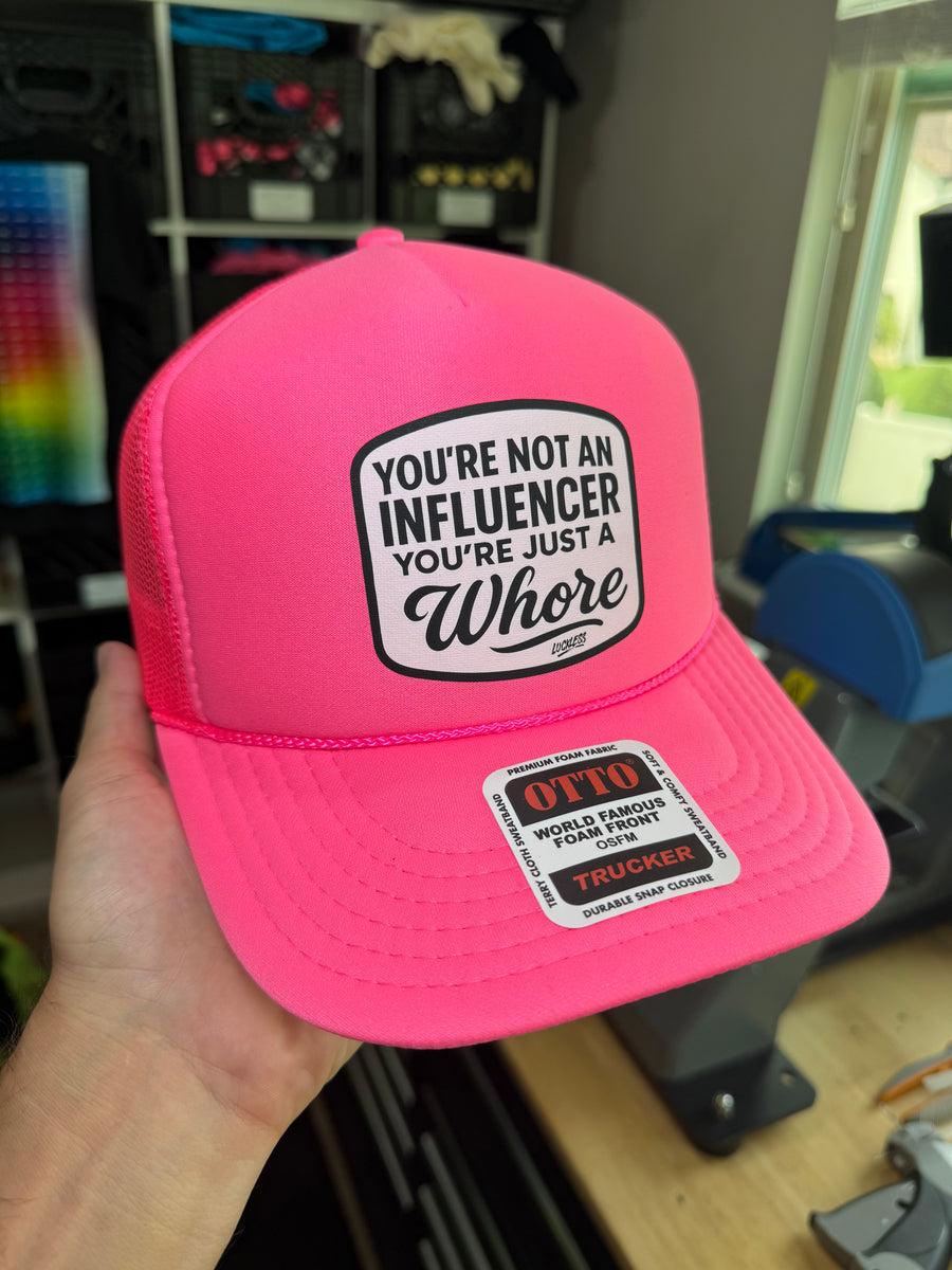 Not an Influencer Trucker Hat – Luckless Outfitters