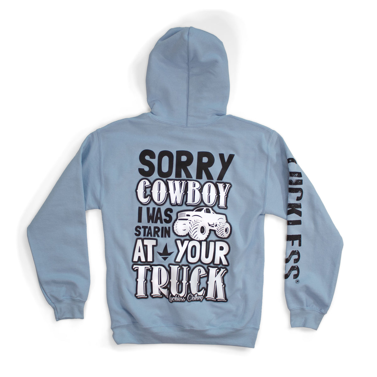 Sorry Cowboy Hoodie | Powder Blue – Luckless Outfitters