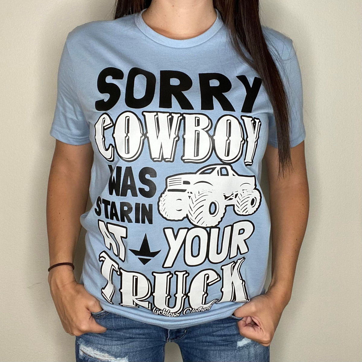 Sorry Cowboy Throwback Tee – Luckless Outfitters
